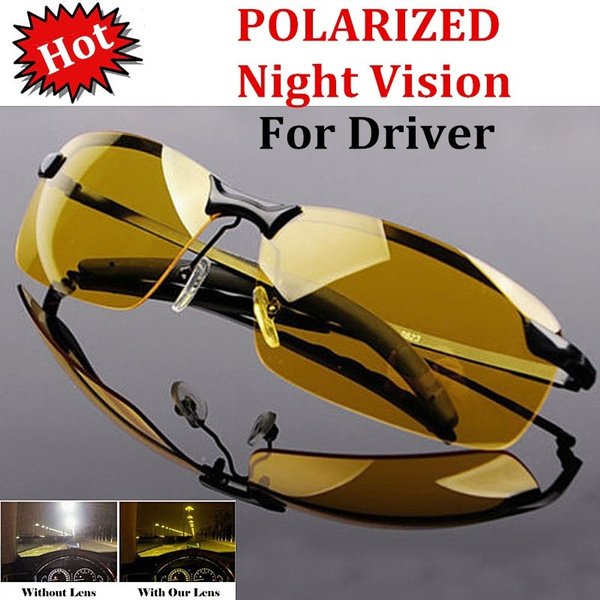 Yellow High-end Night Vision Driving Glasses Polarized UV Sunglasses | Wish