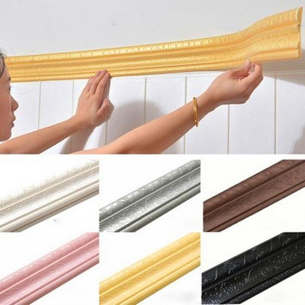 Waterproof Self-Adhesive 3D Foam Wall Stickers Wallpaper Border Wall ...