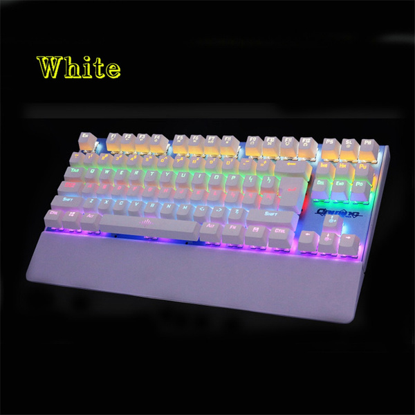 Mechanical Gaming Keyboard 87 Blue Keys Switch Illuminate Backlight ...
