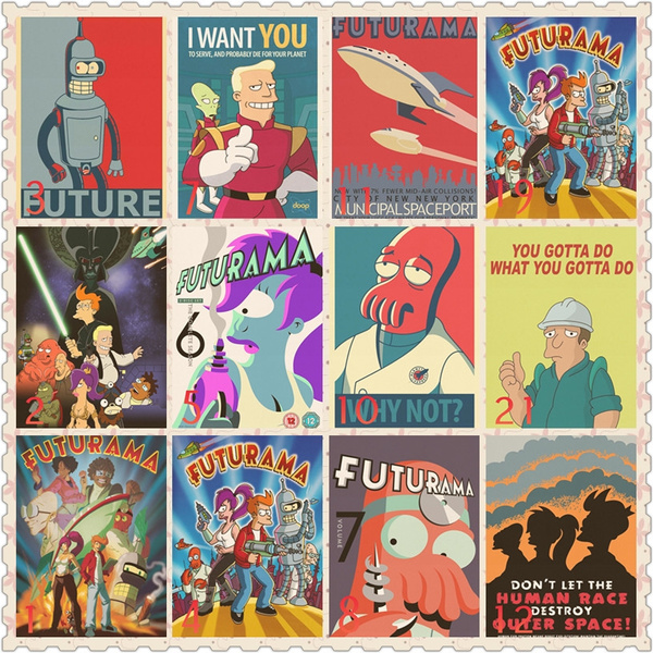 FuturamaAmerican Comic TV Series Futurama retro Poster Retro Kraft ...
