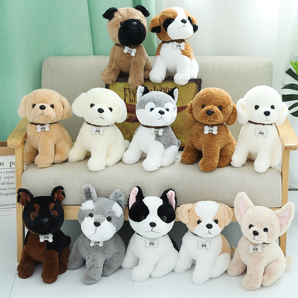 1pc 20-40cm Cute Simulation Plush Toy Corgi Husky Teddy Dog Pug Stuffed ...