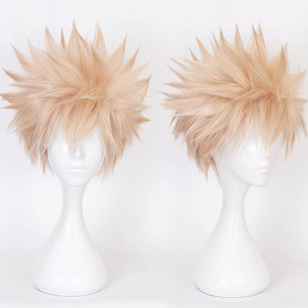 COS Comic My Hero college Baku Short flax Golden hair Heat-resisting ...