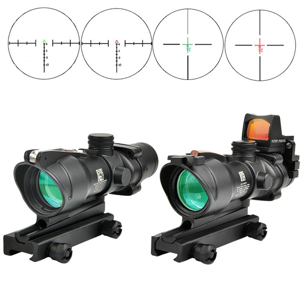 ACOG 4X32 Real Fiber Optics Red Dot Illuminated Chevron Glass Etched ...