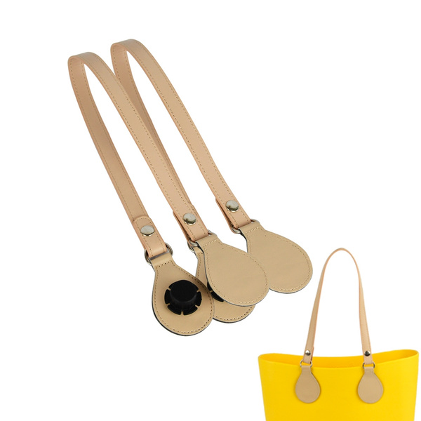 New Long Flat Handle with Snap Button Removable Drop for O Bag Leather ...