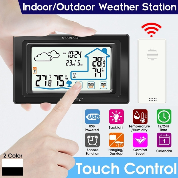 Indoor Outdoor USB Weather Forecast Alarm Clock Digital Wireless ...