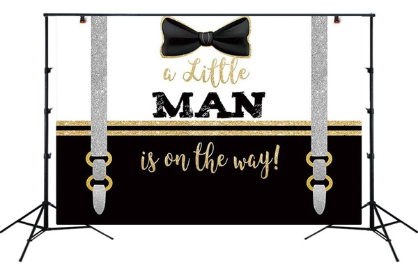 A little man is on the way Backdrop gentle man themed baby shower Party ...