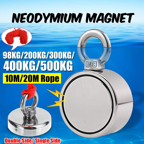 (With 10M/ 20M Rope) 500/400/300/200/98KG Powerful Fishing Magnets ...