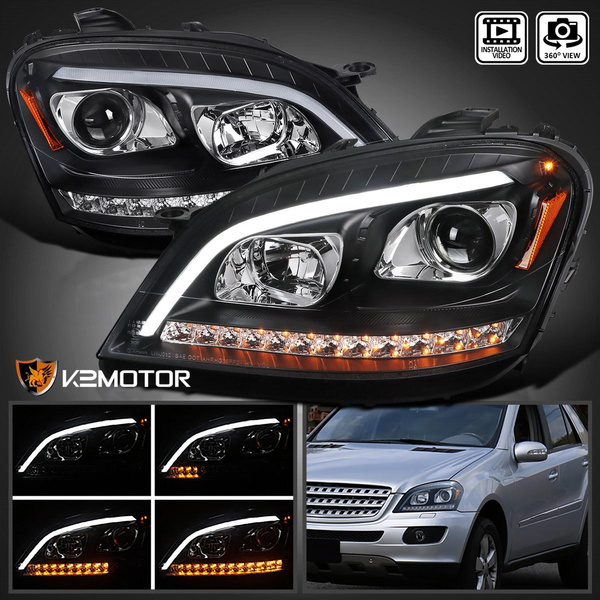 Fits 2006-2008 Mercedes Benz W164 ML350/500 Black Projector Headlight ...