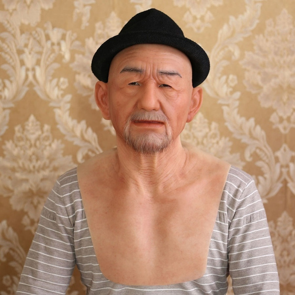 Old Man William Realistic Silicone Mask, Head Wear for Masquerade Party ...