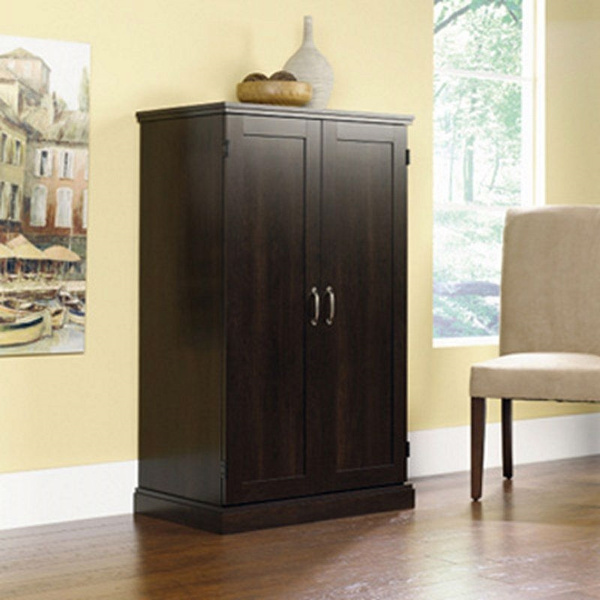 Medium Cherry Wood Finish Computer Armoire | Wish