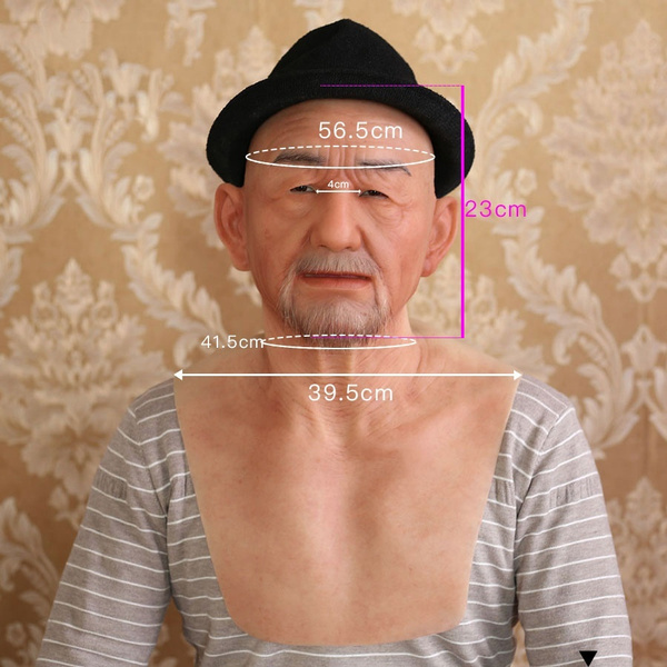 Old Man William Realistic Silicone Mask,Face Head Wear Masquerade Party ...