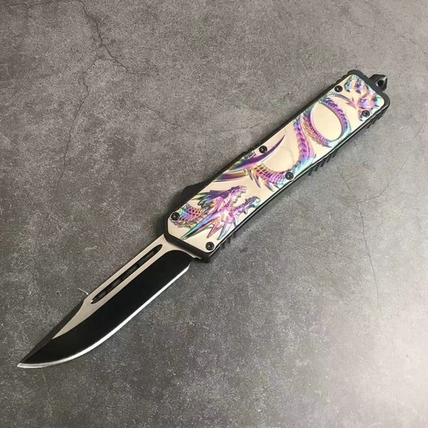 Chinese dragon double action automatic knife otf assisting out the ...