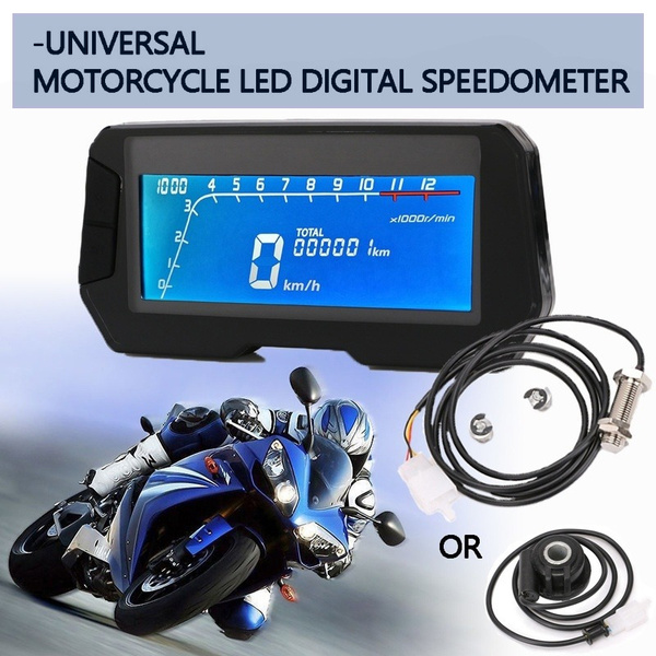 Universal Motorcycle Waterproof Motorcycle LCD Digital Speed Instrument ...