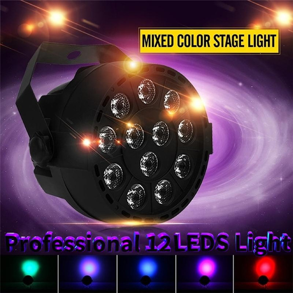 12 LEDs RGBW Color Mixing Par Lamp 8CH Voice Activated Light for Stage ...