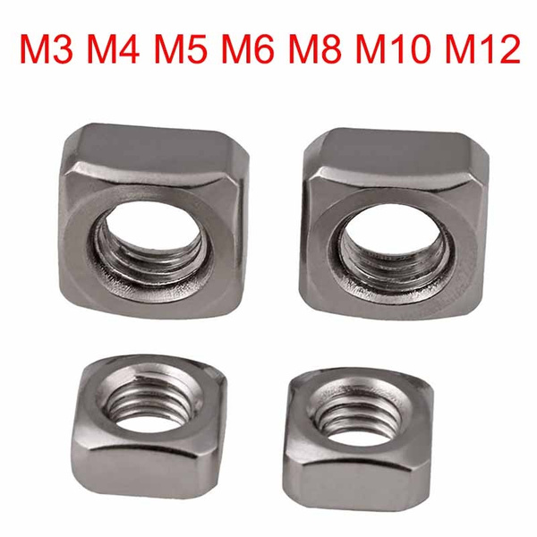 304/316/201 Stainless Steel Square Nuts M3 M4 M5 M6 M8 M10 M12 Metric ...