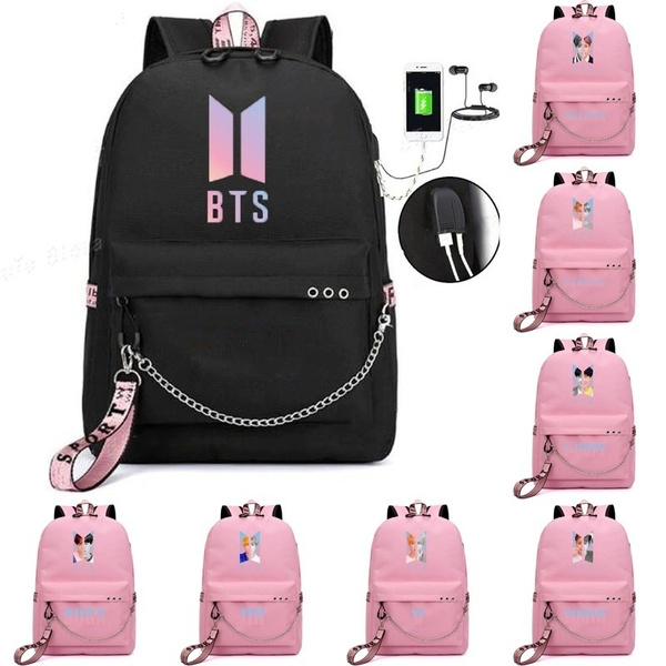 Fashion Kpop BTS Printed Backpack Bangtan Boys School Shouder Bookbag ...