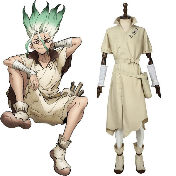 Anime Dr. Stone Costume Senku Ishigami Cosplay Senku Adult White Male ...