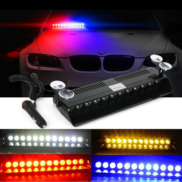 12 Led Windshield Warning Light Car Flashing Lightbar Strobe Lights ...