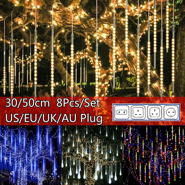 30/50CM LED Meteor Shower Rain Lights Waterproof Fairy String Lights ...