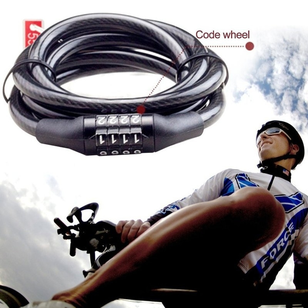 Bicycle Lock Anti-Theft Security Code Combination Lock Steel Bike Cable ...