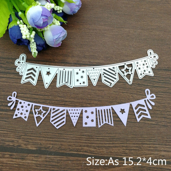 1 Pcs Steel Flag Banner Design Metal Die Cutting Dies Stencil ...