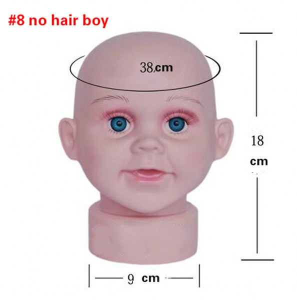 2 Pieces Boy 38cm Infant baby head model Children show head cap hat wig ...