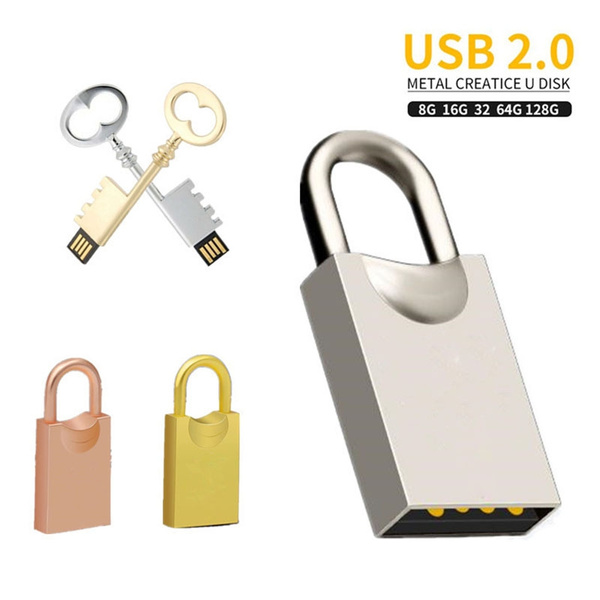 Metal Padlock And Key Modle 8gb 16gb 32gb 64GB 128GB USB Flash Drive ...