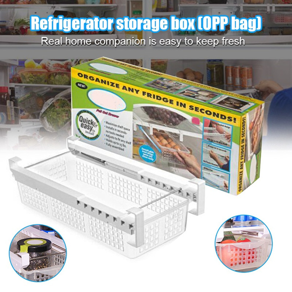 Fridge Mate Drawers Refrigerator Pull out Bins Snap on Drawer Fridge ...