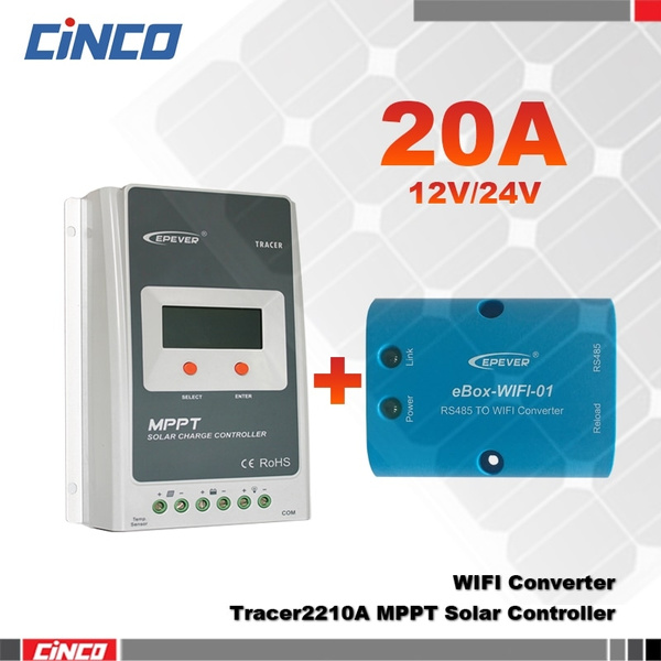 Tracer2210anebox Wifi 20a 12v24 100v Epever Mppt Solar Controller With Wifi App Android Mobile 