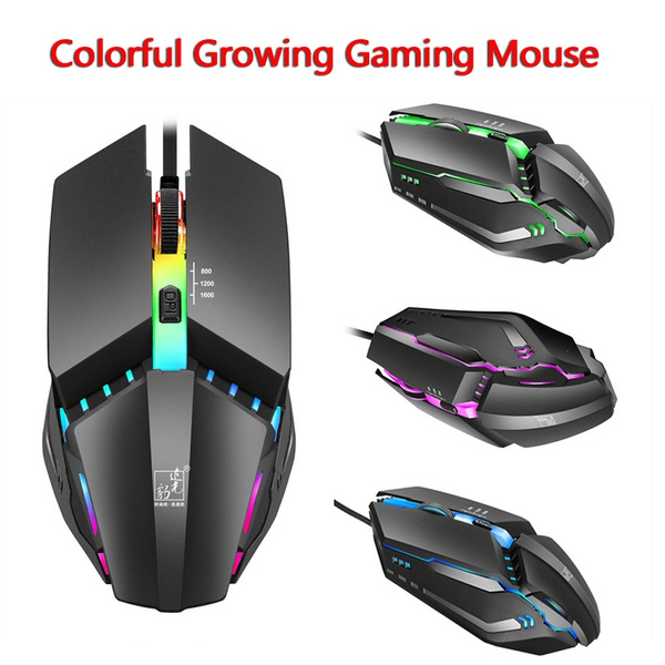 Adjustable DPI Wired Gaming Mouse with 7 Bright Colors Changing LED ...
