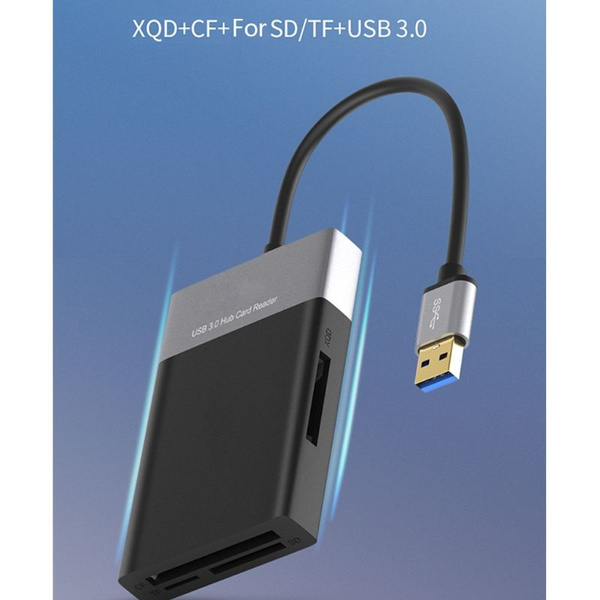 6 In 1 High Speed USB 3.0 2 Port HUB Adapter to XQD/CF/for SD/TF Card ...