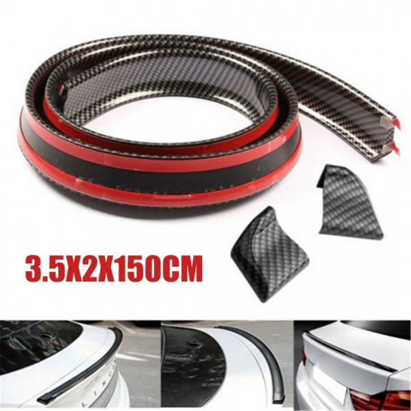Universal 4.9FT Carbon Fiber Car Spoiler Rear Roof Lip Sport Wing Trunk ...