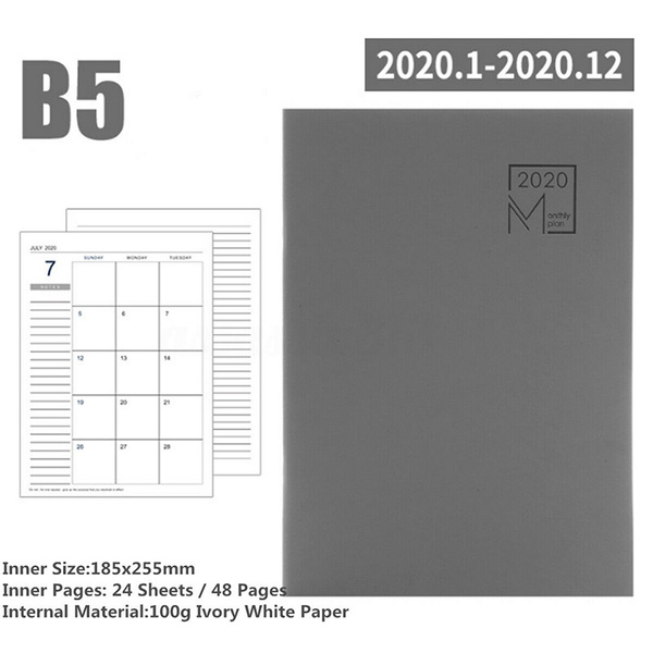 1Pc 2020 Personal Weekly Monthly Journal Planner Diary School Study ...