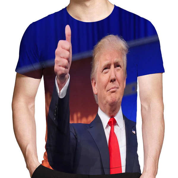 Men's Donald Trump 2020 Fashion 3D Prined T Shirt Funny Trump Tee ...