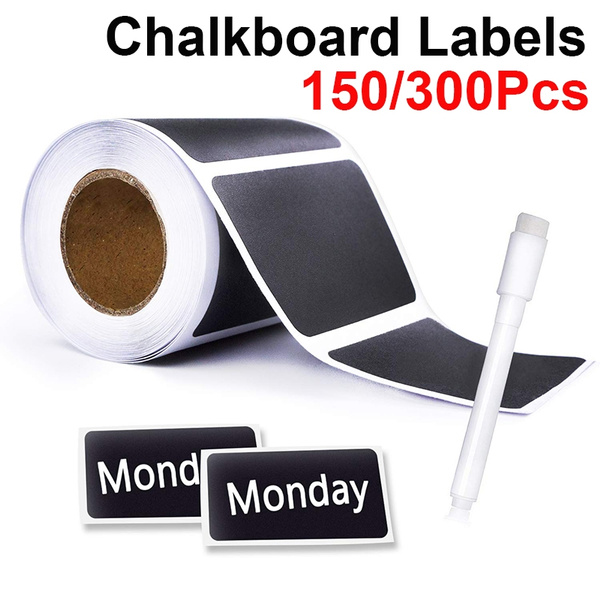 Chalkboard Labels-150/300 pcs Waterproof Reusable Blackboard Stickers ...
