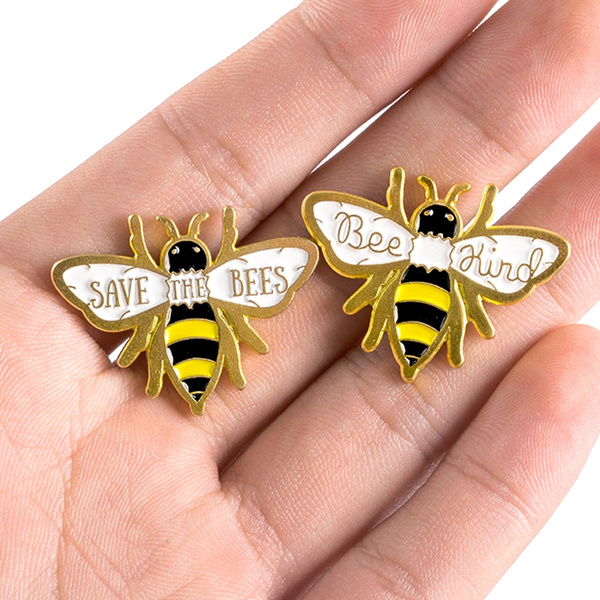 "Save The Bee" Sign Enamel Pins Bee Colony Honey Badge Beekeeper Badge ...
