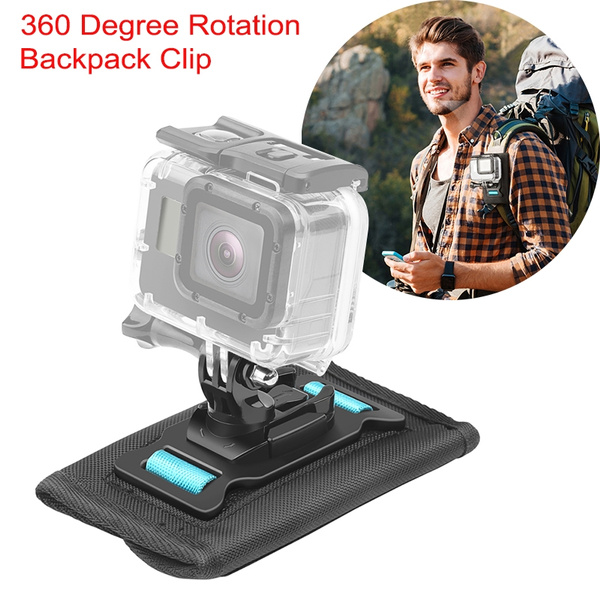 360 Degree Rotary Backpack Clip Mount for GoPro Hero 12 11 10 9 8 7 6 5 ...