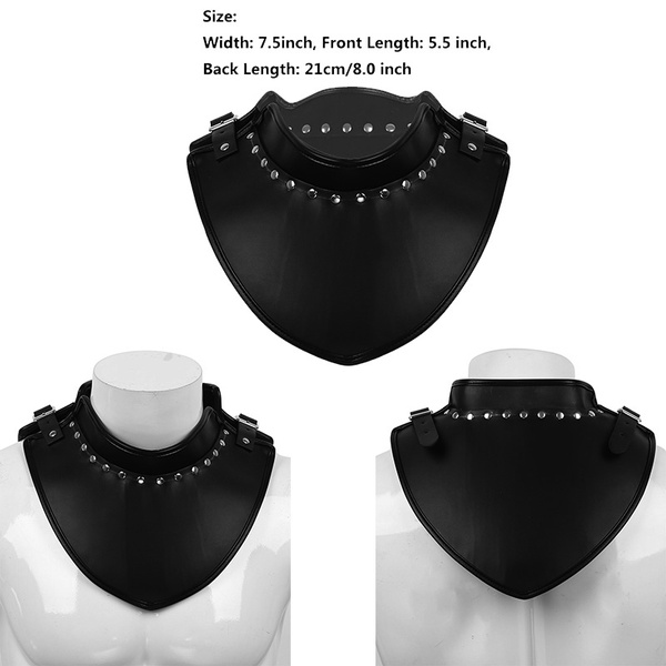 Men's Medieval Renaissance Standing Collar Gorget Harness Fancy Buckles ...