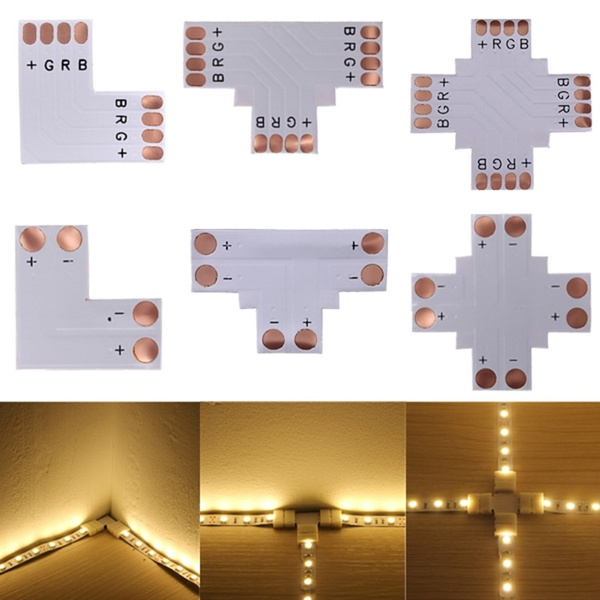 5Pcs L T X Shape 8mm 10mm 12mm 2pin 4pin 5pin Single Color RGB RGBW LED ...