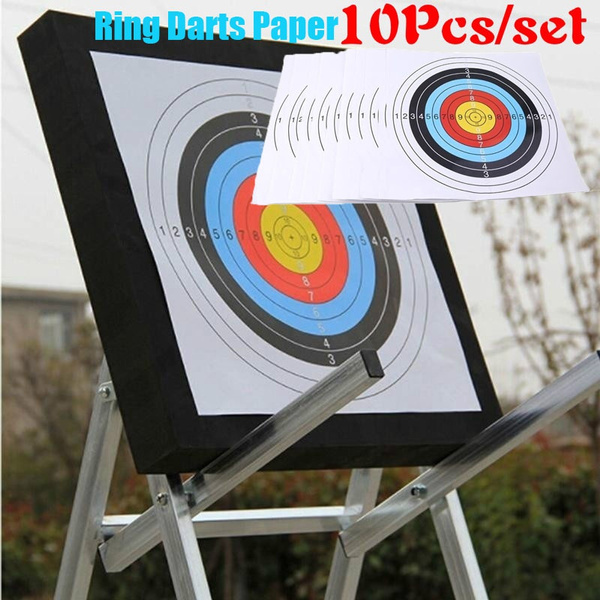 10 Ring Darts Paper Exercise Shooting Target Faces Accurate Bows ...