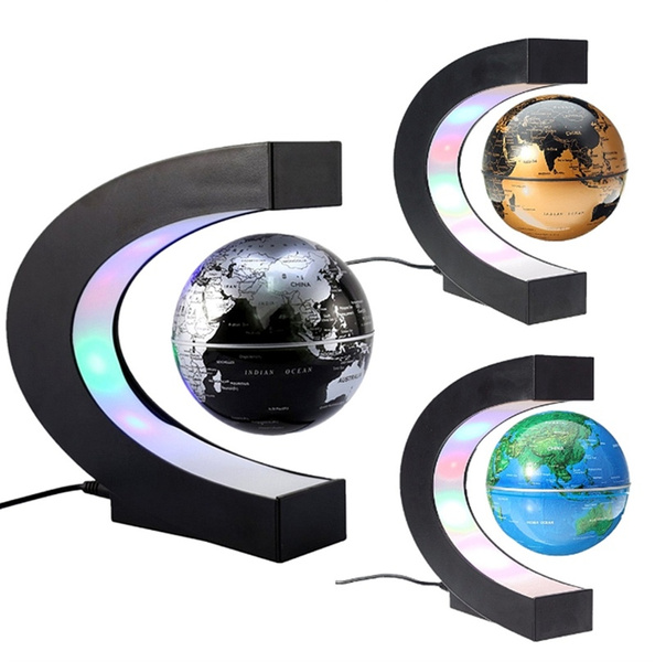 C Shape Magnetic Levitation Globe Floating World Map Tellurion ...