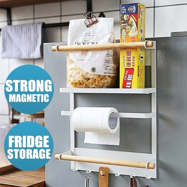Minimalism Simple Kitchen Magnetic Storage Rack Fridge Rack Side Shelf ...