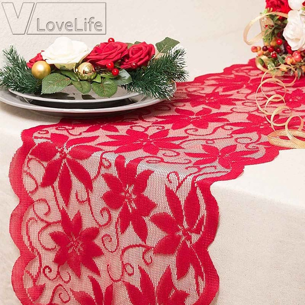 Christmas Lace Table Runners Receptions Decor Maple Leaf Wedding Ideas ...