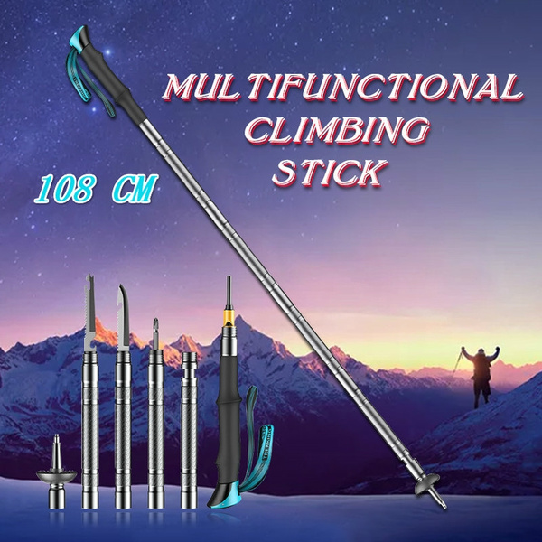 Upgraded 108CM Trekking Pole Multi-Function Self-Defense Stick Walking ...
