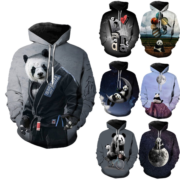 2019 New Panda Pattern 3d Printed Hooded Sweater Men and Women Casual ...