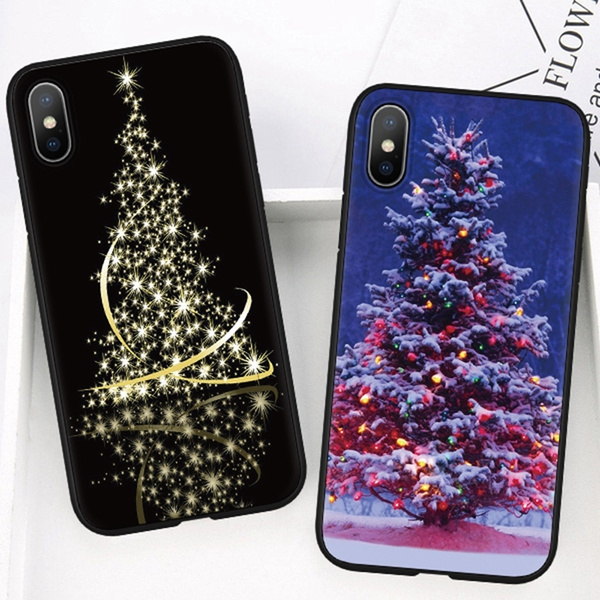Creative Luxury Christmas Tree Black Soft TPU Phone Case for iPhone 5 6 ...