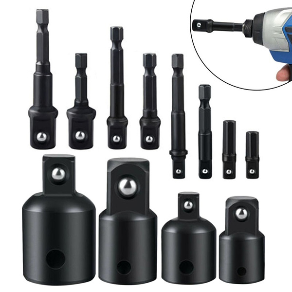 12Pcs Impact Socket Adapter Hex Bit Driver Converter Reducer Car Repair ...