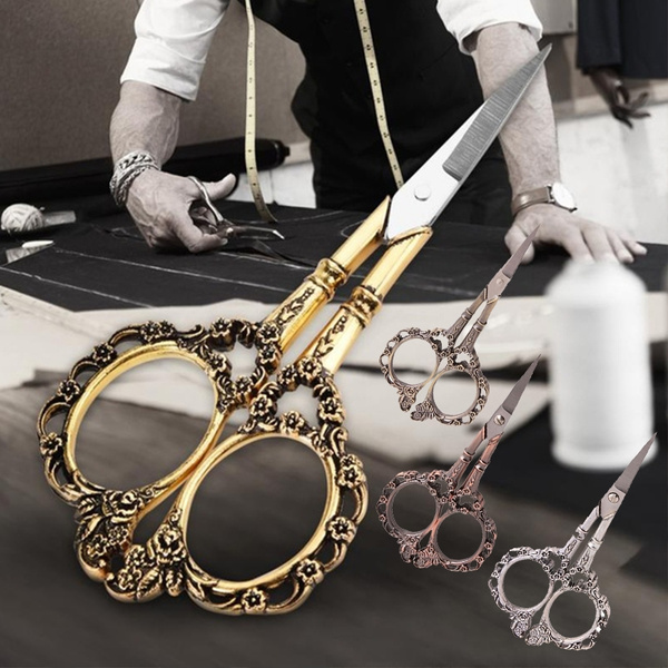 1PC Fabric Copper Tone Vintage Flower Dressmaker Shears Scissors ...