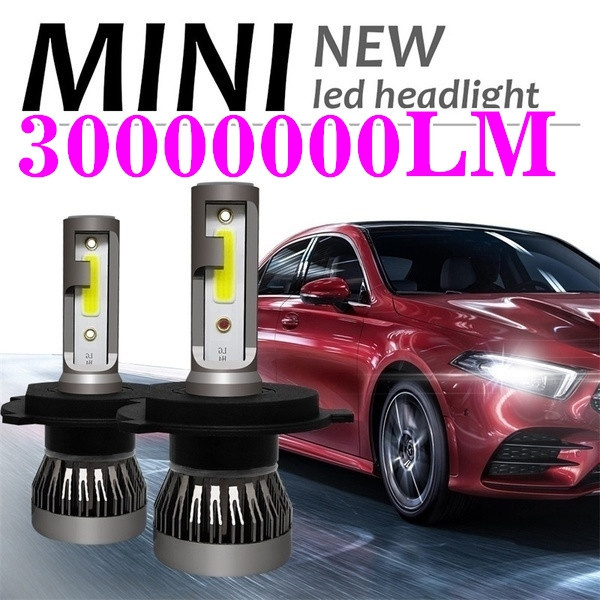 Super bright 2PCS/Kit LED Car Headlight COB Chip 6000K LED Bulbs Mini ...