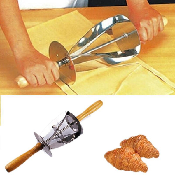 Creative Wooden Handle Stainless Steel Triangle Rolling Dough Cutter ...